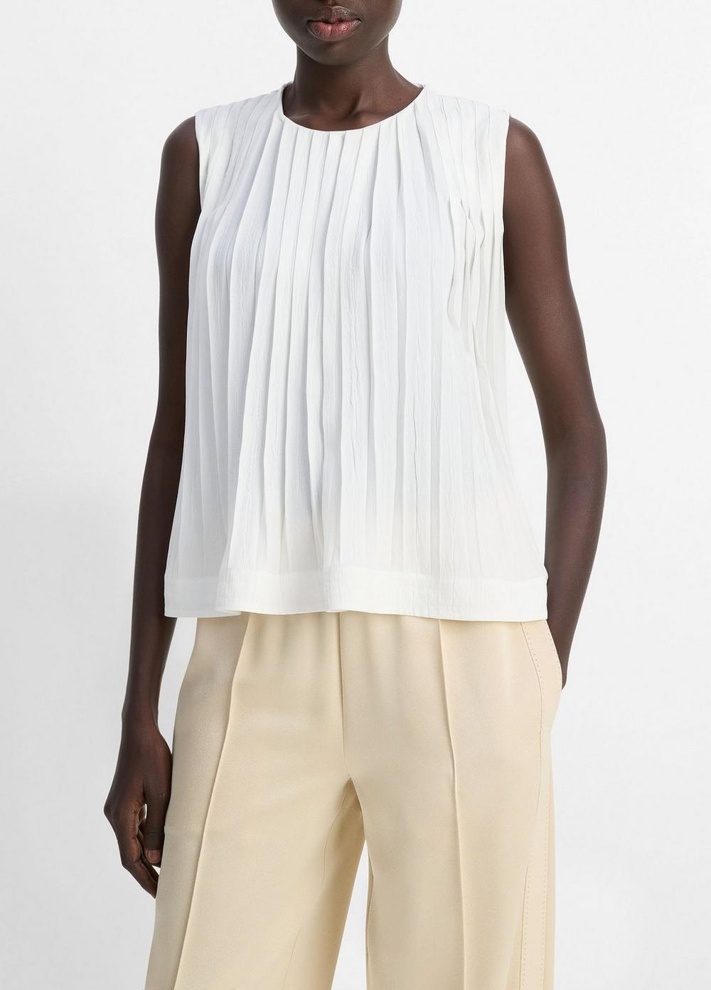 VINCE Vince Pleated A-Line Top